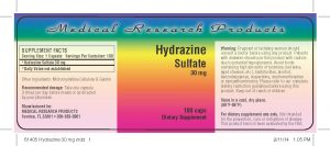 Hydrazine Sulfate, 100 Capsules - Medical Research Products | Cantron