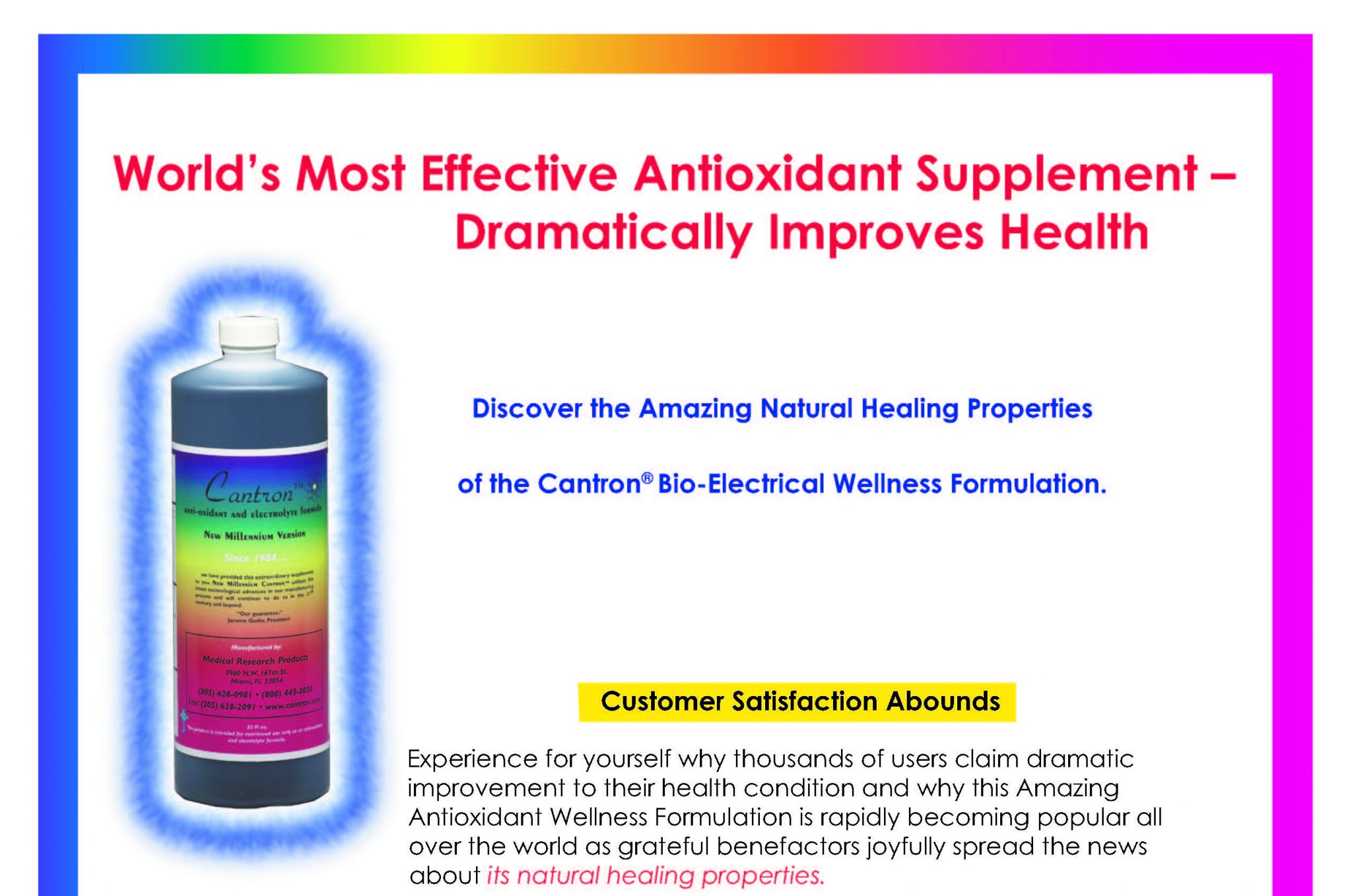 Cantron ASV, 180 “Freeze-Dried” Capsules - Medical Research Products ...